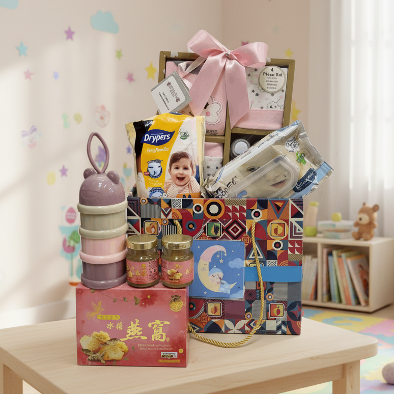 Baby Hamper Essentials with Bird's Nest | B279– Jade Valley Gifts ...